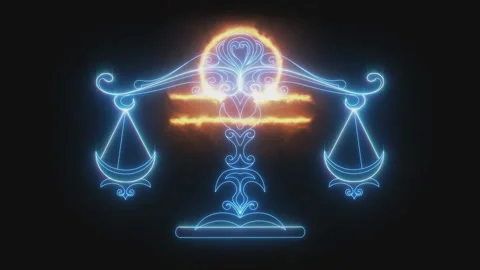 2d animated glowing zodiac sign of Libra | Stock Video | Pond5