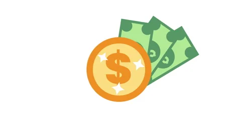 2D animated green dollars. cash dollar b... | Stock Video | Pond5