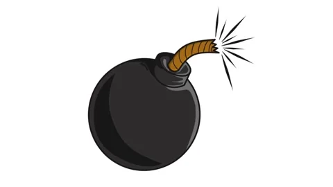 2D animated illustration of a bomb on a ... | Stock Video | Pond5