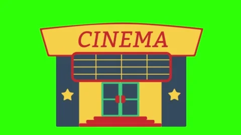 2D animated illustration of cinema on a ... | Stock Video | Pond5