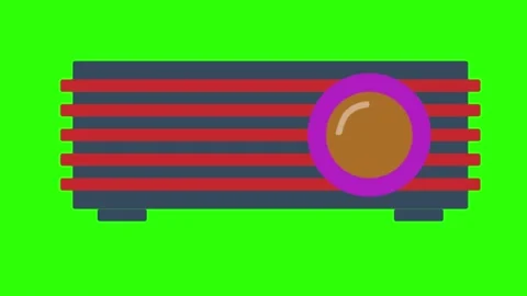 2D animated illustration of a projector ... | Stock Video | Pond5