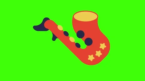 2D animated illustration of a saxophone ... | Stock Video | Pond5