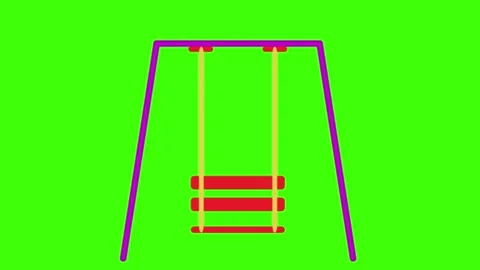 2D animated illustration of a swing on a... | Stock Video | Pond5
