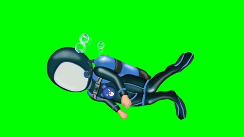 2d animated person swimming through ocea... | Stock Video | Pond5