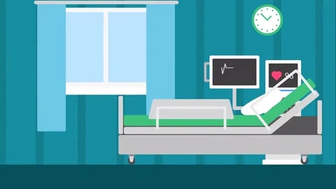 2d Animated Scene Of Hospital Room With ... | Stock Video | Pond5
