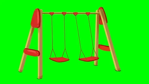 2D animated swing set in children’s pa... | Stock Video | Pond5