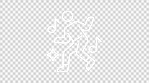2D animated thin line white dance icon | Stock Video | Pond5