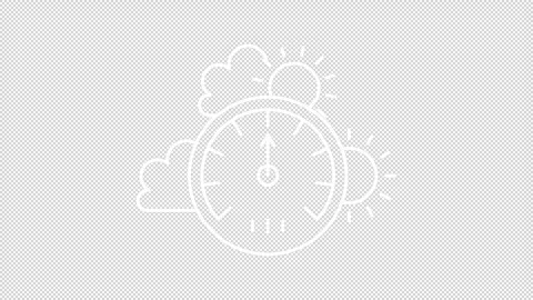 2D animated thin line white barometer ic... | Stock Video | Pond5