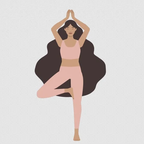 2d Animated woman doing yoga asana pose.... | Stock Video | Pond5