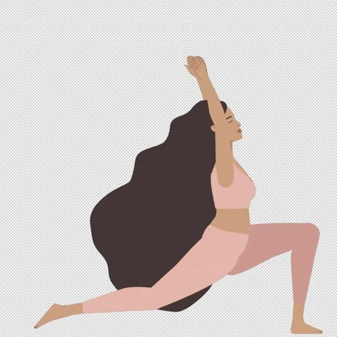 2d Animated woman doing yoga asana pose.... | Stock Video | Pond5