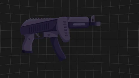 2D Animation of Assault Rifle Firing | Stock Video | Pond5