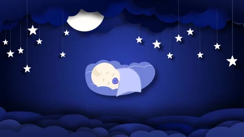 2d animation of a baby boy sleeping in b... | Stock Video | Pond5