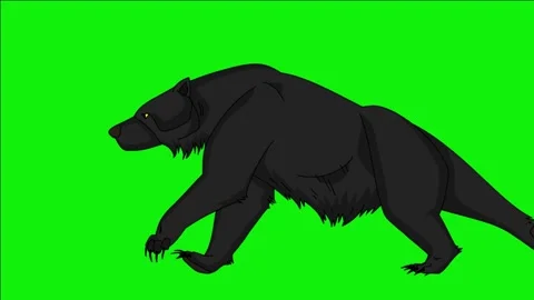 2d Animation of a Black Bear Running on ... | Stock Video | Pond5