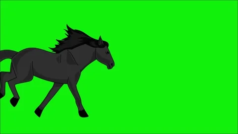 2D animation of a black horse running fa... | Stock Video | Pond5