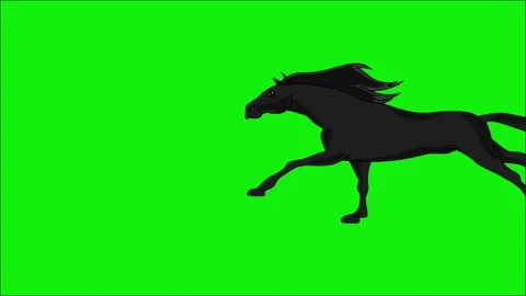 2D animation of a black horse running ac... | Stock Video | Pond5