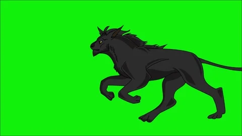2D animation of a black lion running acr... | Stock Video | Pond5