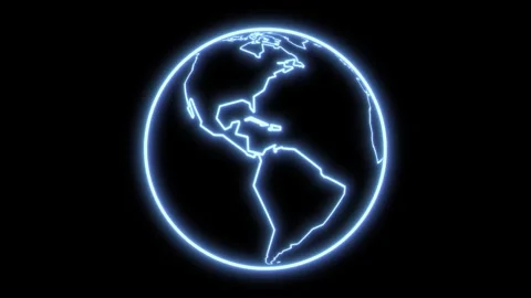 2D animation of the blue glowing outline... | Stock Video | Pond5