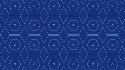 2D Animation Blue Lines Hexagon Pattern ... | Stock Video | Pond5