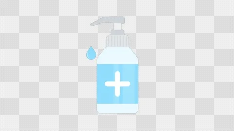 2D animation of a Bottle of alcohol hand... | Stock Video | Pond5