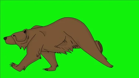 2d Animation of a Brown Bear Running on ... | Stock Video | Pond5