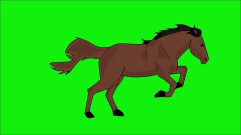 2D animation of a brown horse running fa... | Stock Video | Pond5