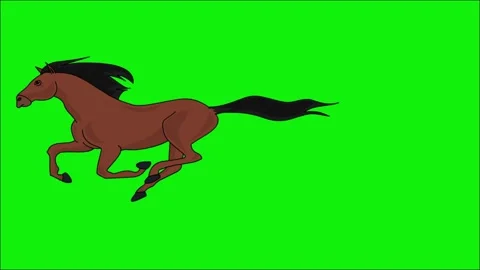 2D animation of a brown horse running ac... | Stock Video | Pond5
