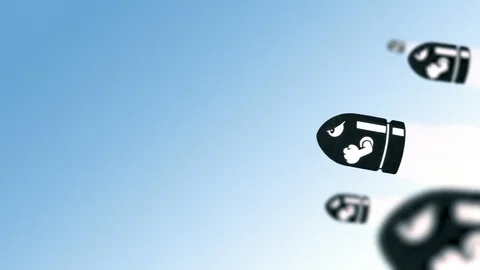 2D animation of the bullet Bill of super... | Stock Video | Pond5