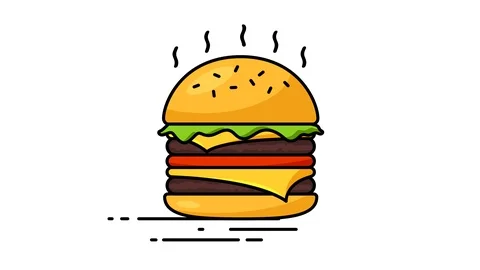 2d animation burger. Cartoonish hamburge... | Stock Video | Pond5