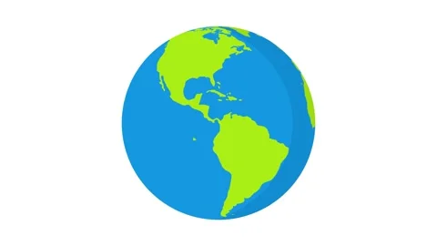 2D animation of cartoon planet Earth iso... | Stock Video | Pond5