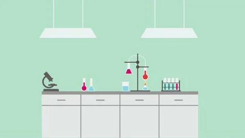 2D animation of a chemistry laboratory w... | Stock Video | Pond5