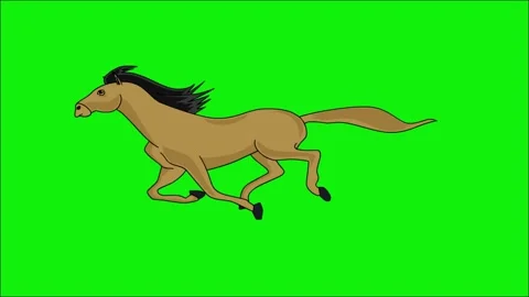 2D animation of a cream horse running ac... | Stock Video | Pond5