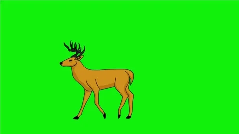 2D Animation of a Deer Walking on a Gree... | Stock Video | Pond5