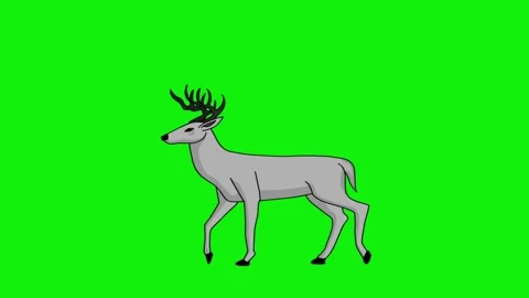 2D Animation of a Deer Walking on a Gree... | Stock Video | Pond5