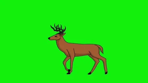 2D Animation of a Deer Walking on a Gree... | Stock Video | Pond5
