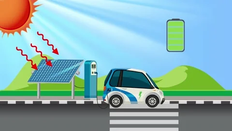 2D animation of electric vehicle parking... | Stock Video | Pond5