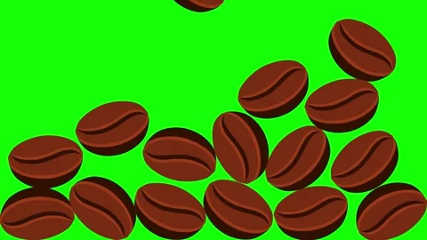 2D Animation of Falling Coffee Beans on ... | Stock Video | Pond5