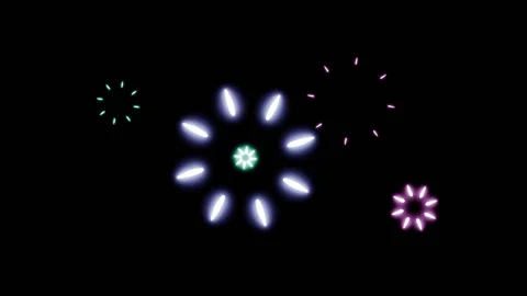 2D animation of fireworks on a black bac... | Stock Video | Pond5