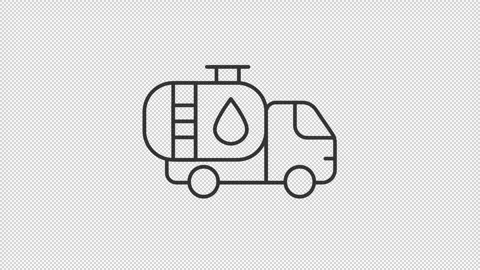 2D animation of fuel tank truck thin lin... | Stock Video | Pond5