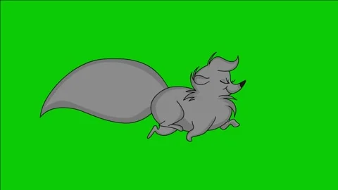2D Animation of a Furry Gray Fox Walking... | Stock Video | Pond5