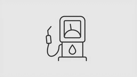 2D animation of gas station thin line bl... | Stock Video | Pond5