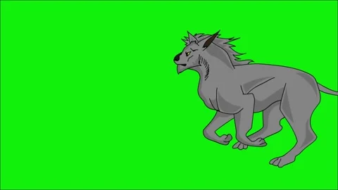2D animation of a grey lion running acro... | Stock Video | Pond5