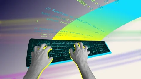 2d animation of hands typing on a comput... | Stock Video | Pond5