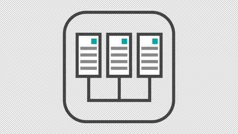 2D animation icon data center | Stock Video | Pond5