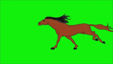 2D animation of a maroon horse running a... | Stock Video | Pond5
