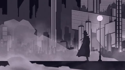 2D animation, A mysterious man in a futu... | Stock Video | Pond5