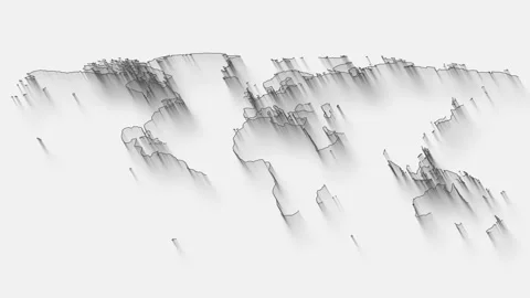 2D animation of the outline world map is... | Stock Video | Pond5