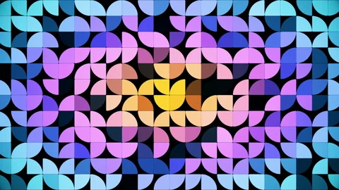 2D animation of quarter circle pattern w... | Stock Video | Pond5