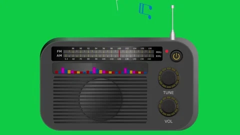 2d animation of a radio on green backgro... | Stock Video | Pond5