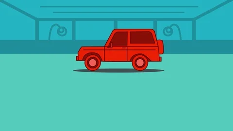 Red Car Animation Stock Video Footage | Royalty Free Red Car Animation ...