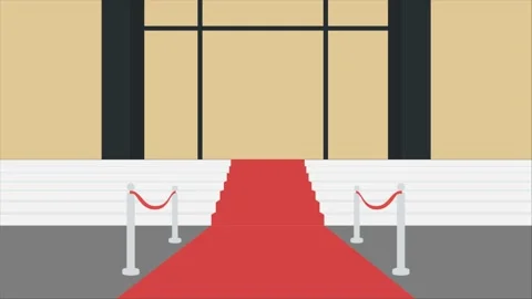 2D animation of a red carpet on the stai... | Stock Video | Pond5